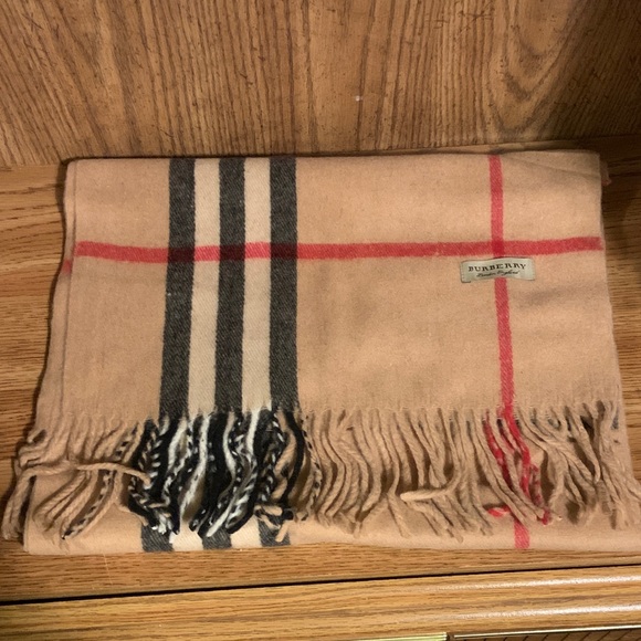 Burberry | Accessories | Burberry Beige And Red Checkered Scarf | Poshmark